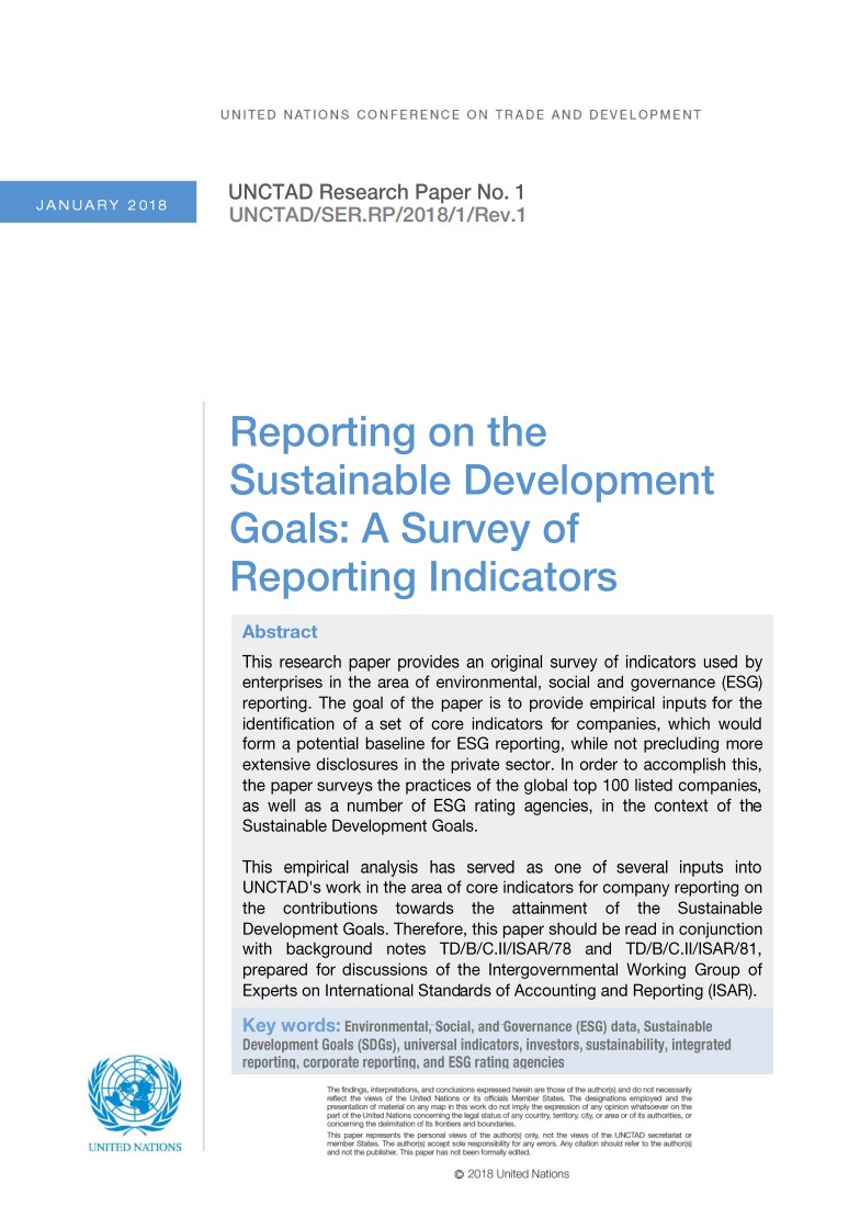 Reporting on the Sustainable Development Goals: A Survey of Reporting Indicators | United Nations